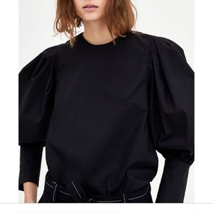 Zara | Tops | Zara Ballon Sleeve With Shell Buttons | Poshmark